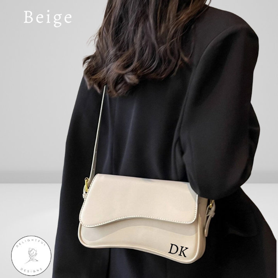 Personalised Faux Leather Sarah Shoulder Saddle Strap Black Beige Brown ...