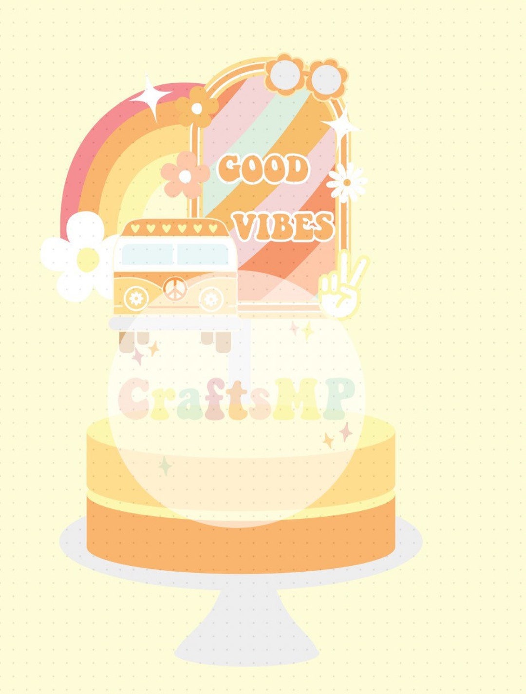 Good Vibes Cake Topper SVG, Studio. - Etsy