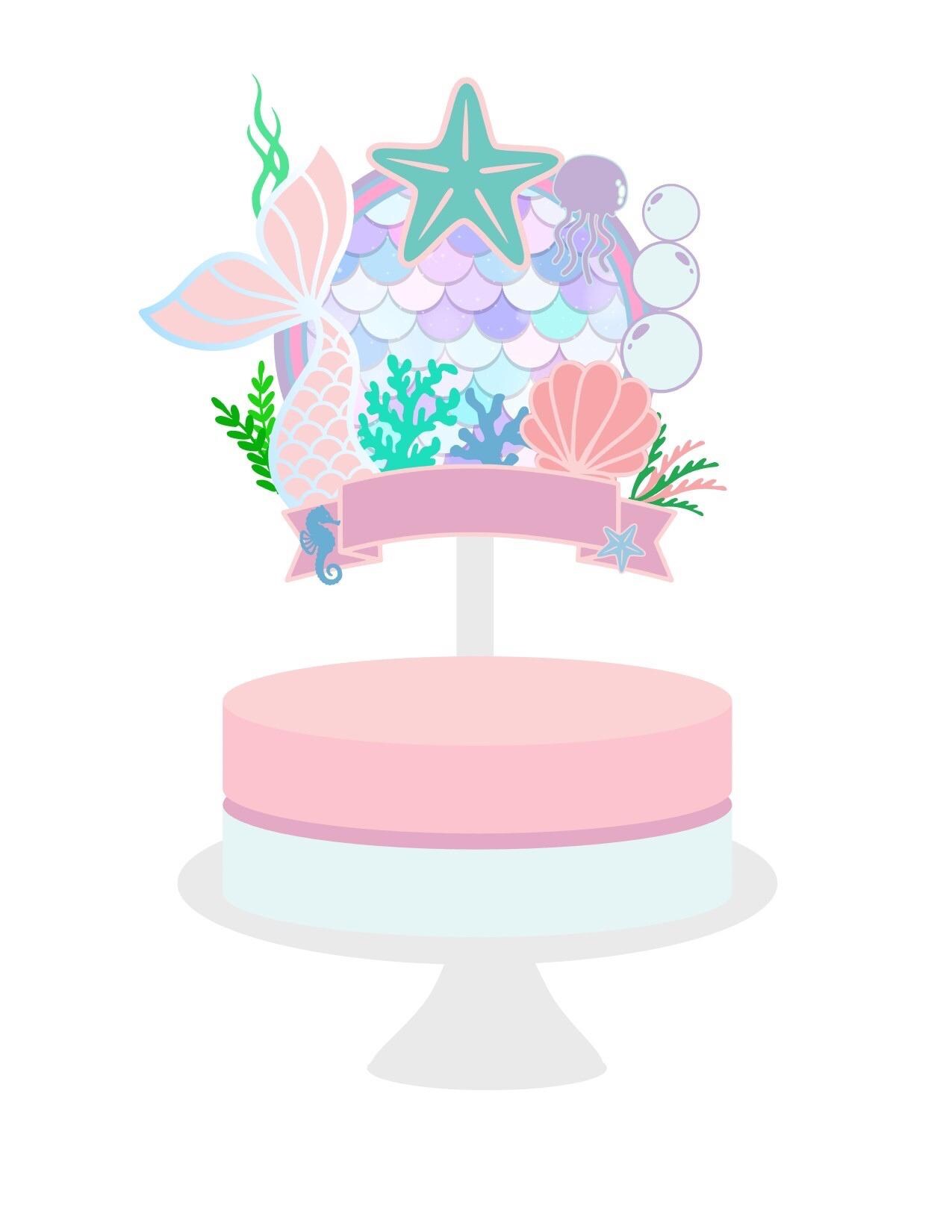 Mermaid Cake Topper SVG • Digital Download for Cricut & Silhouette ...