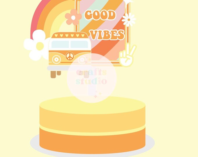 Good Vibes Cake Topper SVG, Studio. - Etsy