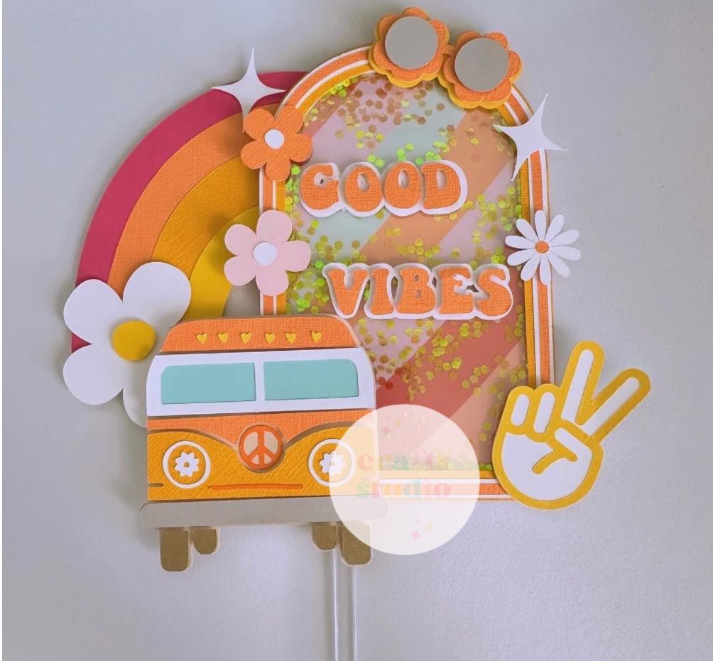 Good Vibes Cake Topper SVG, Studio. - Etsy