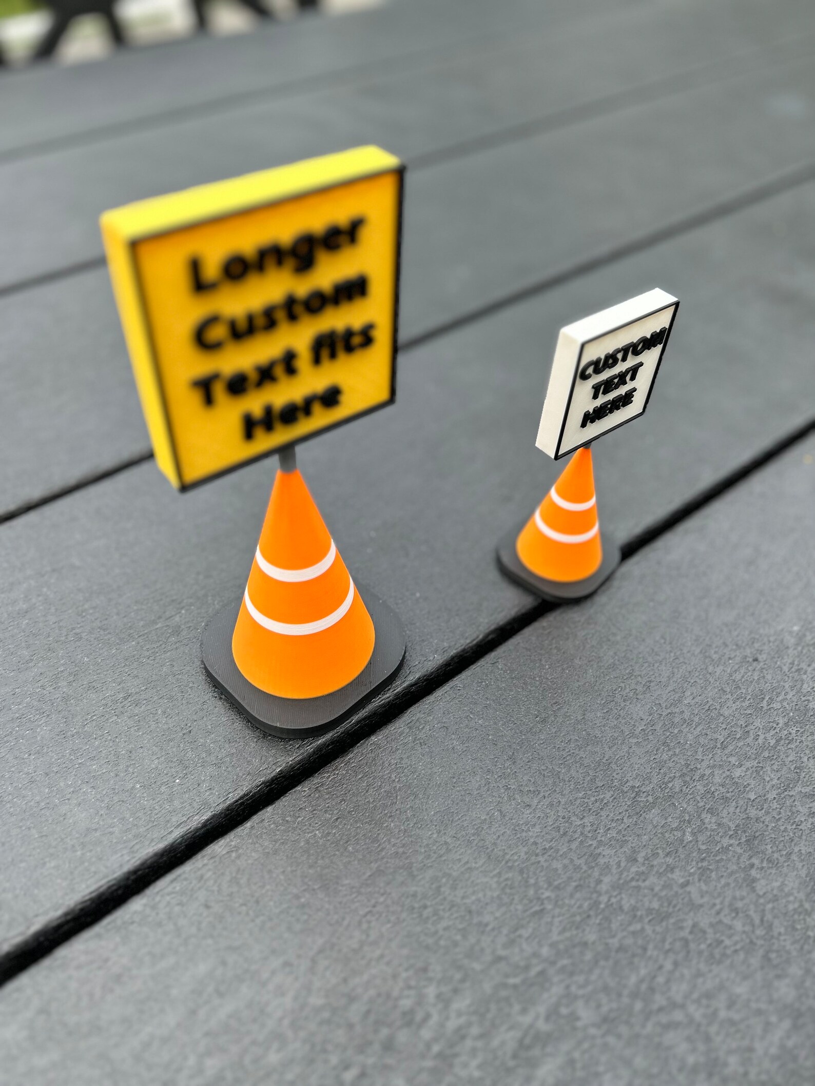 Hazard Cone Office or Home Decoration, Customizable Mini Desk Sign ...