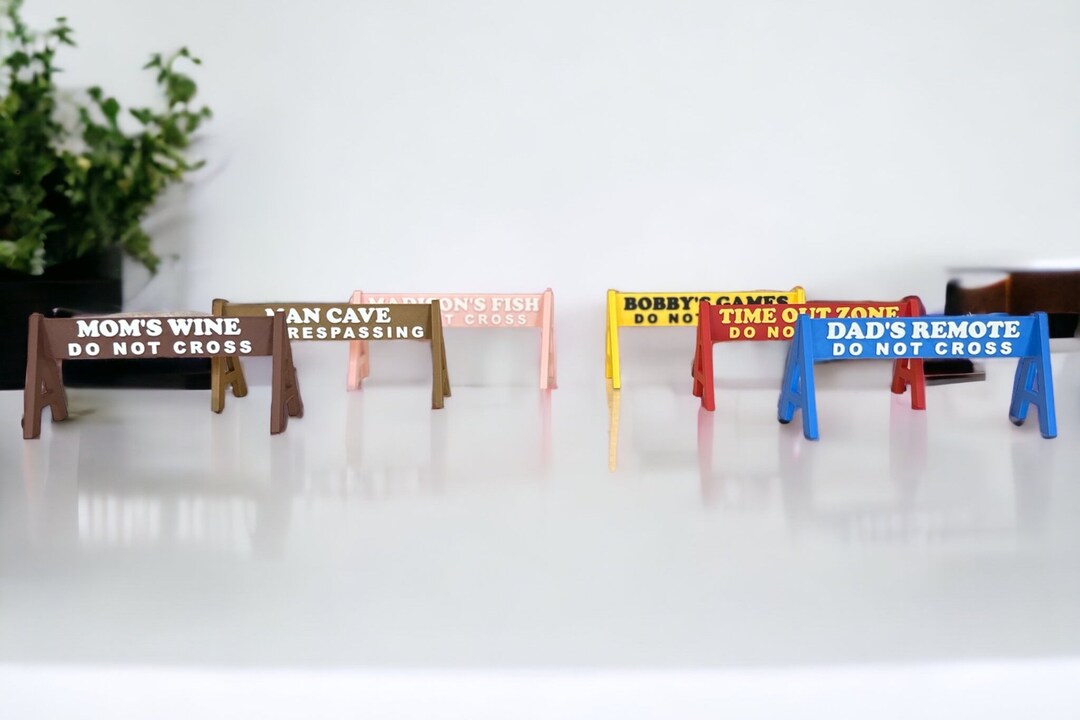 Customizable Road Block Sign, Office Desk Sign, Mini Desk Sign Hazard ...