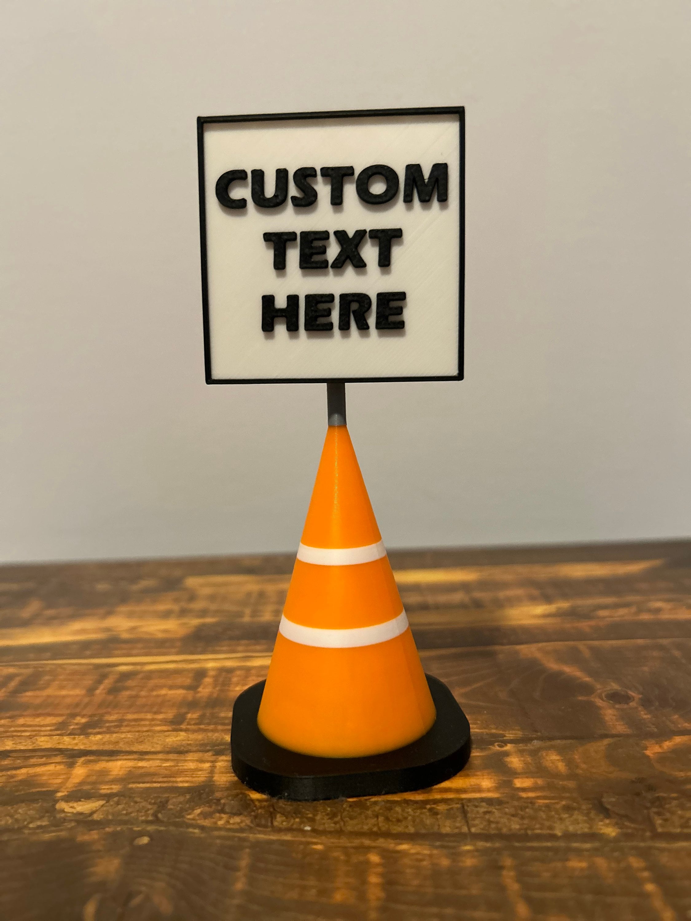 Hazard Cone Office or Home Decoration, Customizable Mini Desk Sign ...