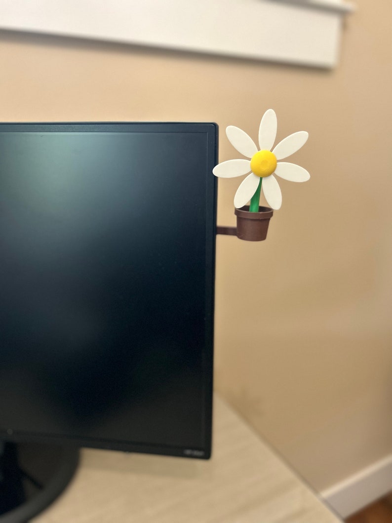 Flower Monitor Fidget Attatchment, Flower Art for Office, Flower Decor ...