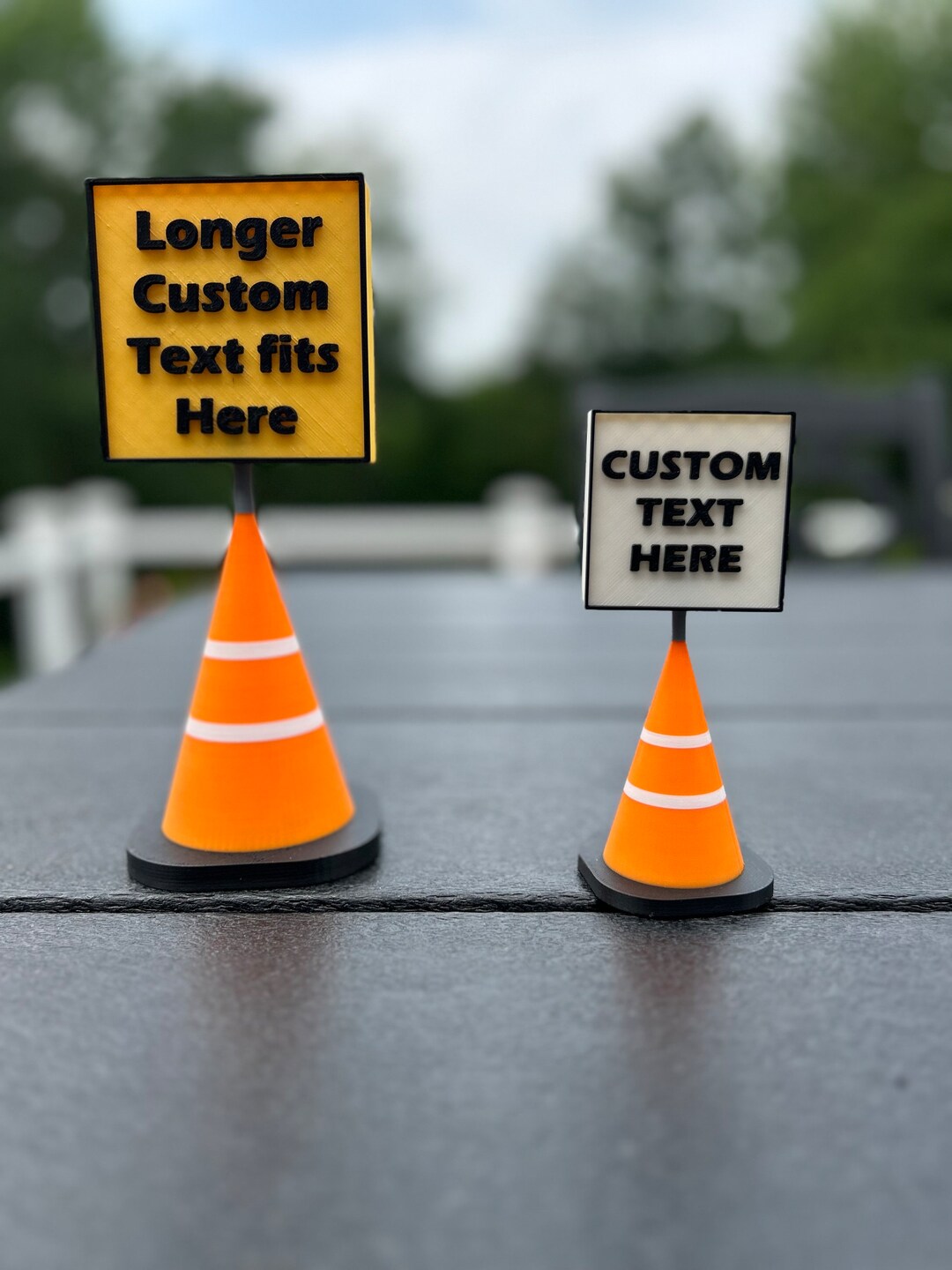 Hazard Cone Office or Home Decoration, Customizable Mini Desk Sign ...