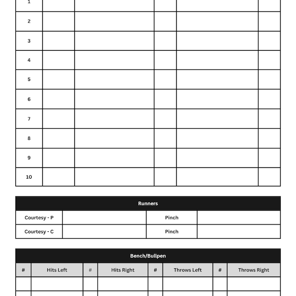 Baseball Dugout Lineup Cards - Etsy