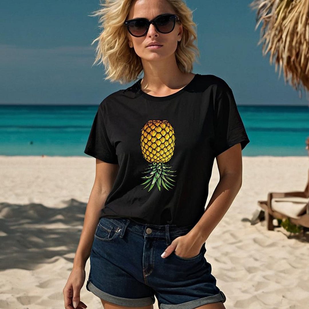 Upside Down Pineapple T-shirt: Cruise & Camping Cotton Unisex Tee - Etsy