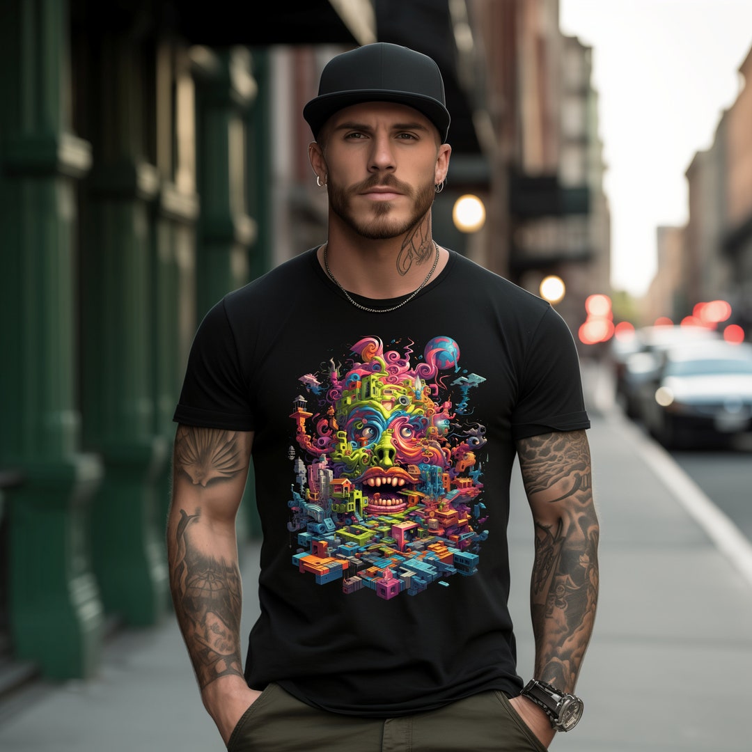Psychedelic Gamer Shirt, DMT Artwork on Black Shirt - Etsy