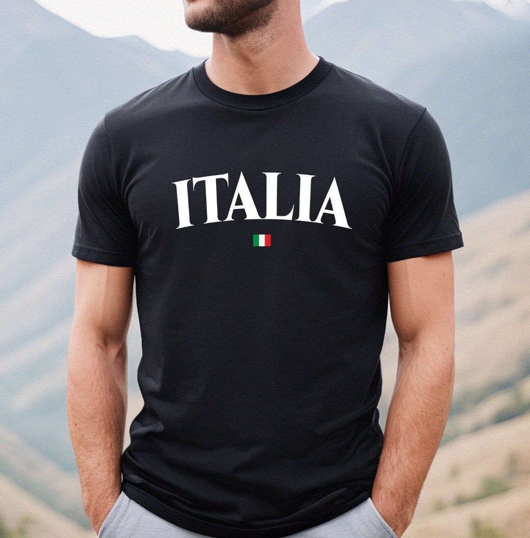 Italia Shirt With Italian Flag, Short Sleeve Cotton Shirt - Etsy