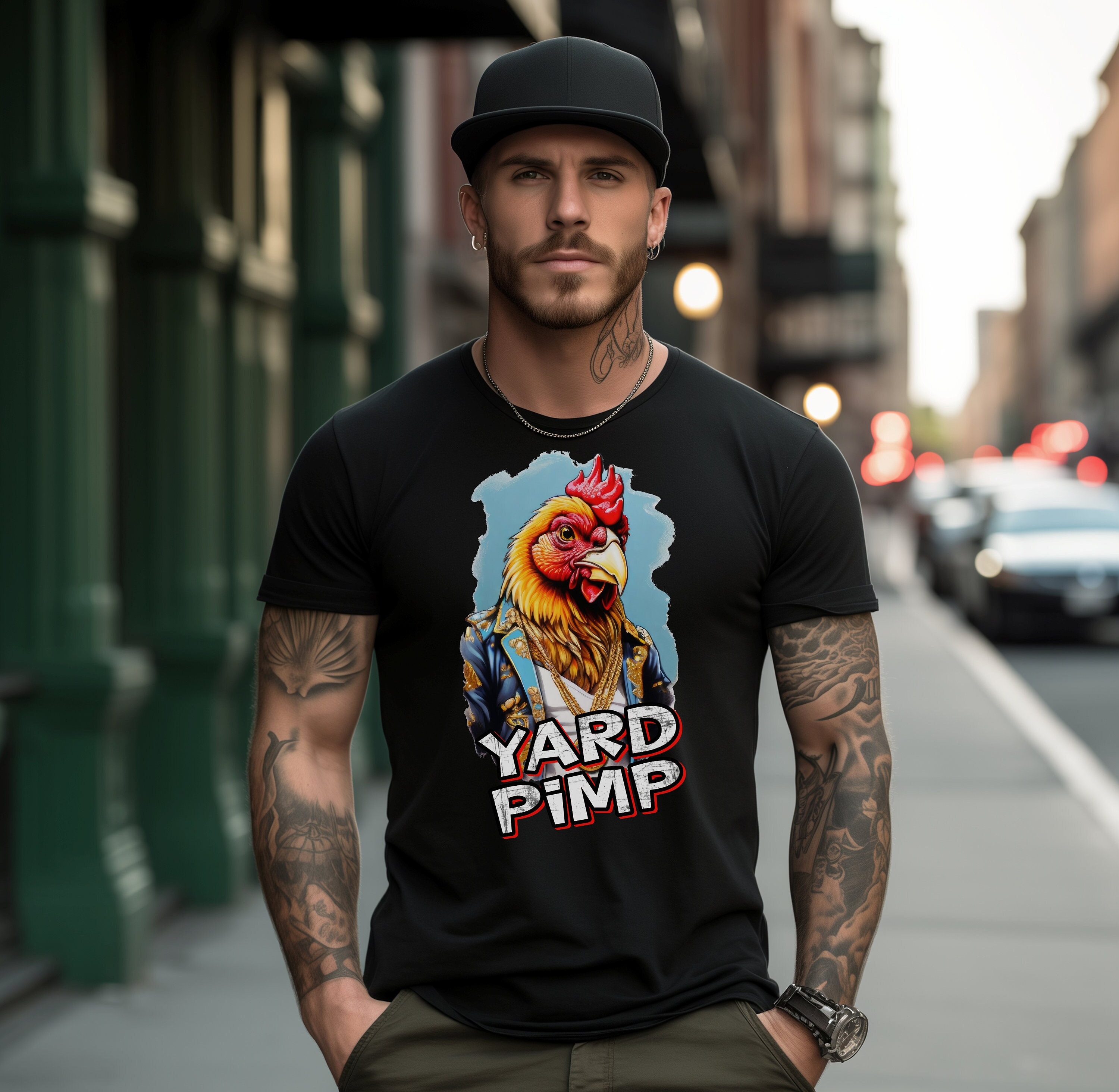 Yard Pimp Rooster, Funny Chicken Shirt, Funny Rooster Shirt, Cotton ...