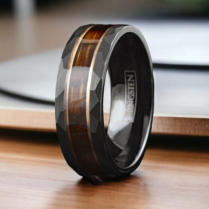 Mens Rustic Wedding Band - Etsy