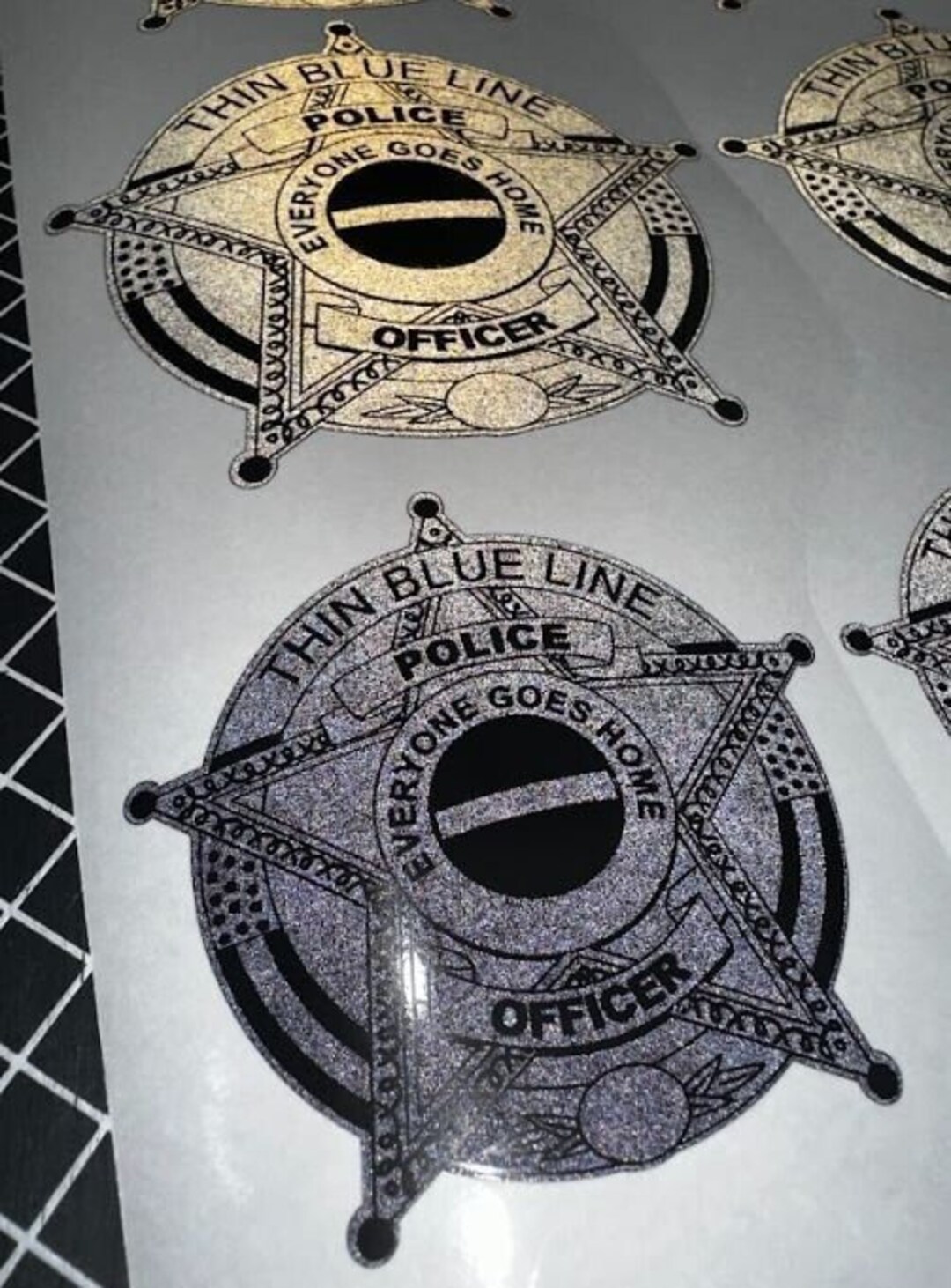 Police Officer Decal Police Officer Star Blackout Reflective Set of ...