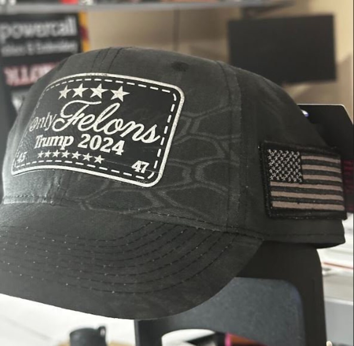 Convicted Felon Hat only Felons Trump 2024 Tac600 Side Flag Leather ...