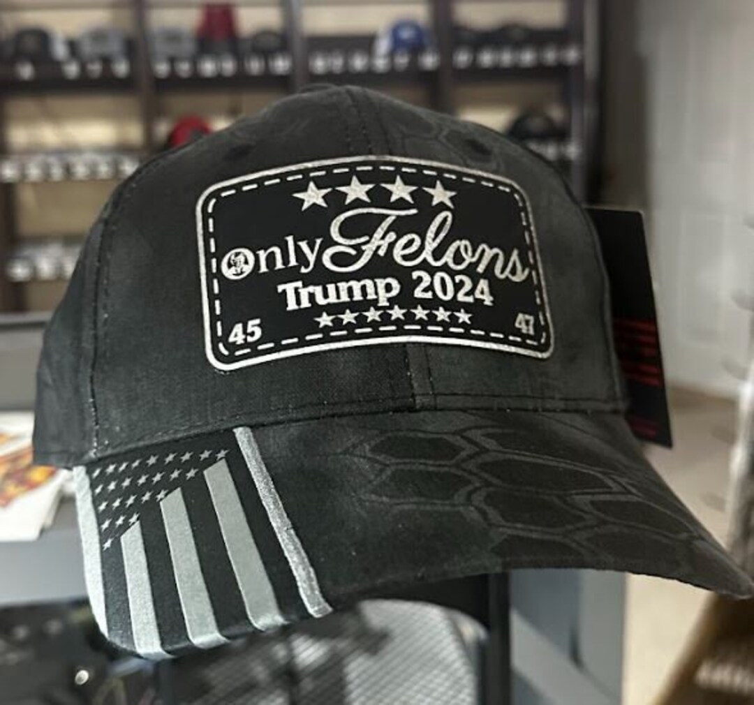 Convicted Felon Hat only Felons Trump 2024 Kryptek Typhoon Leather ...