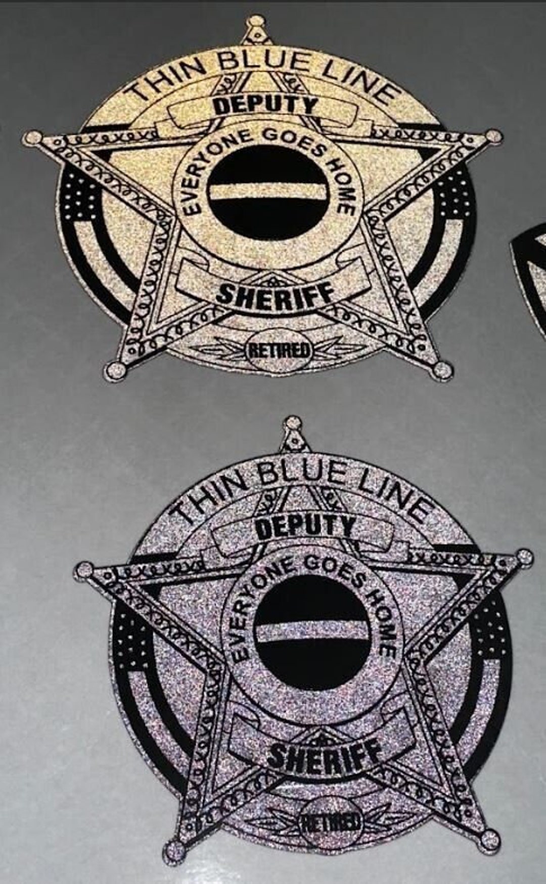 Police Officer Decal Deputy Sheriff Retired Blackout Reflective Set of ...