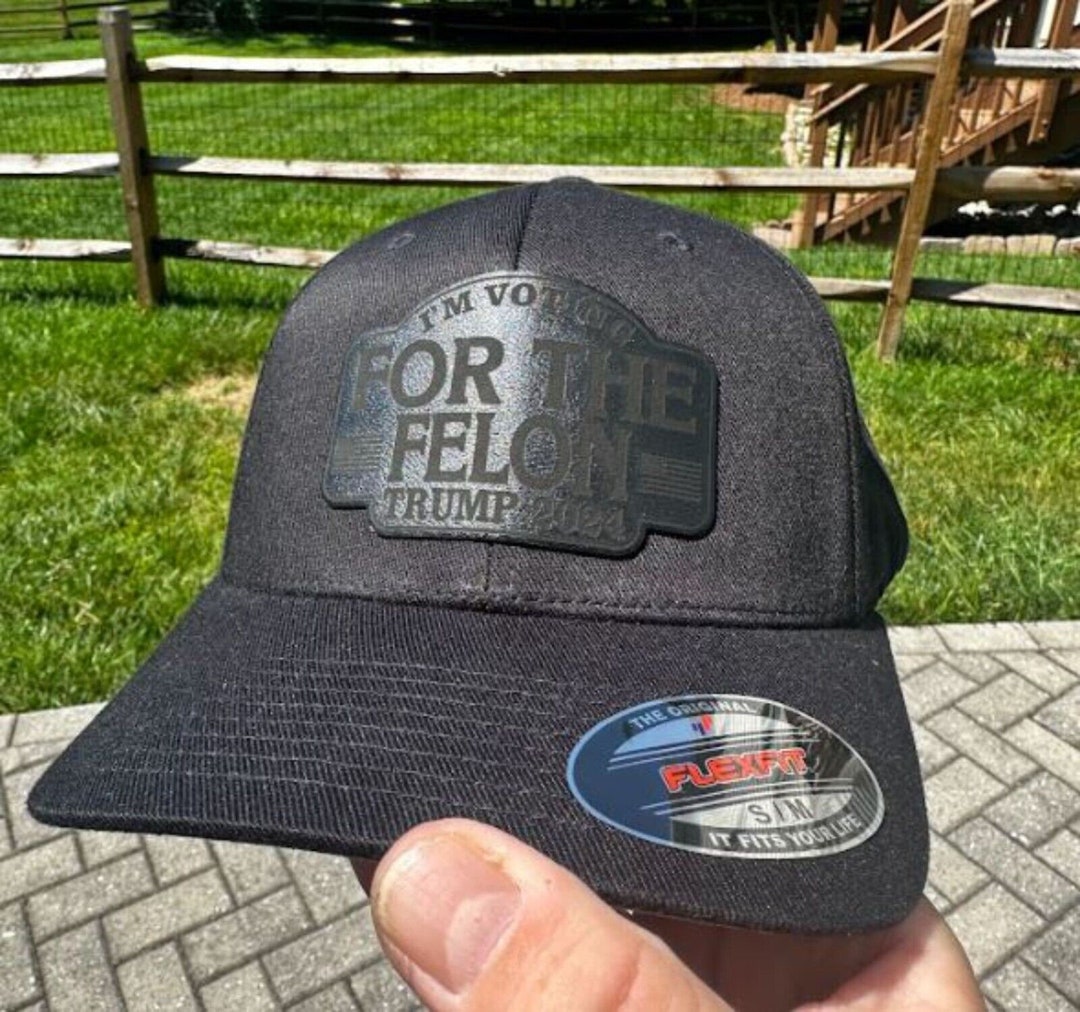 Convicted Felon Hat Trump 2024 Hat Voting for Felon 2024 Flex Fit BLACK ...
