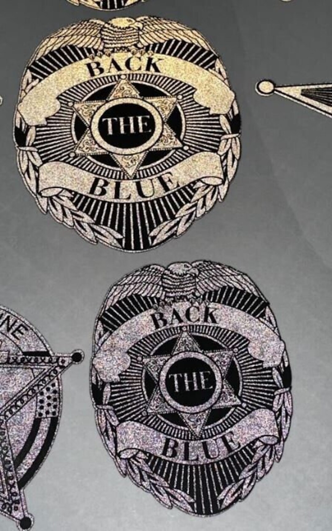 Police Officer Decal Back the Blue Blackout Reflective Set of 2 Decals ...