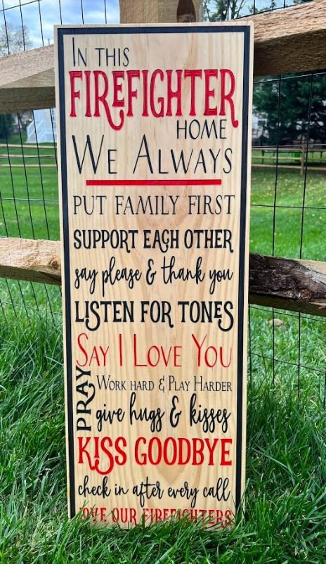 Firefighter Wood Sign Engraved and Painted Sign in This - Etsy