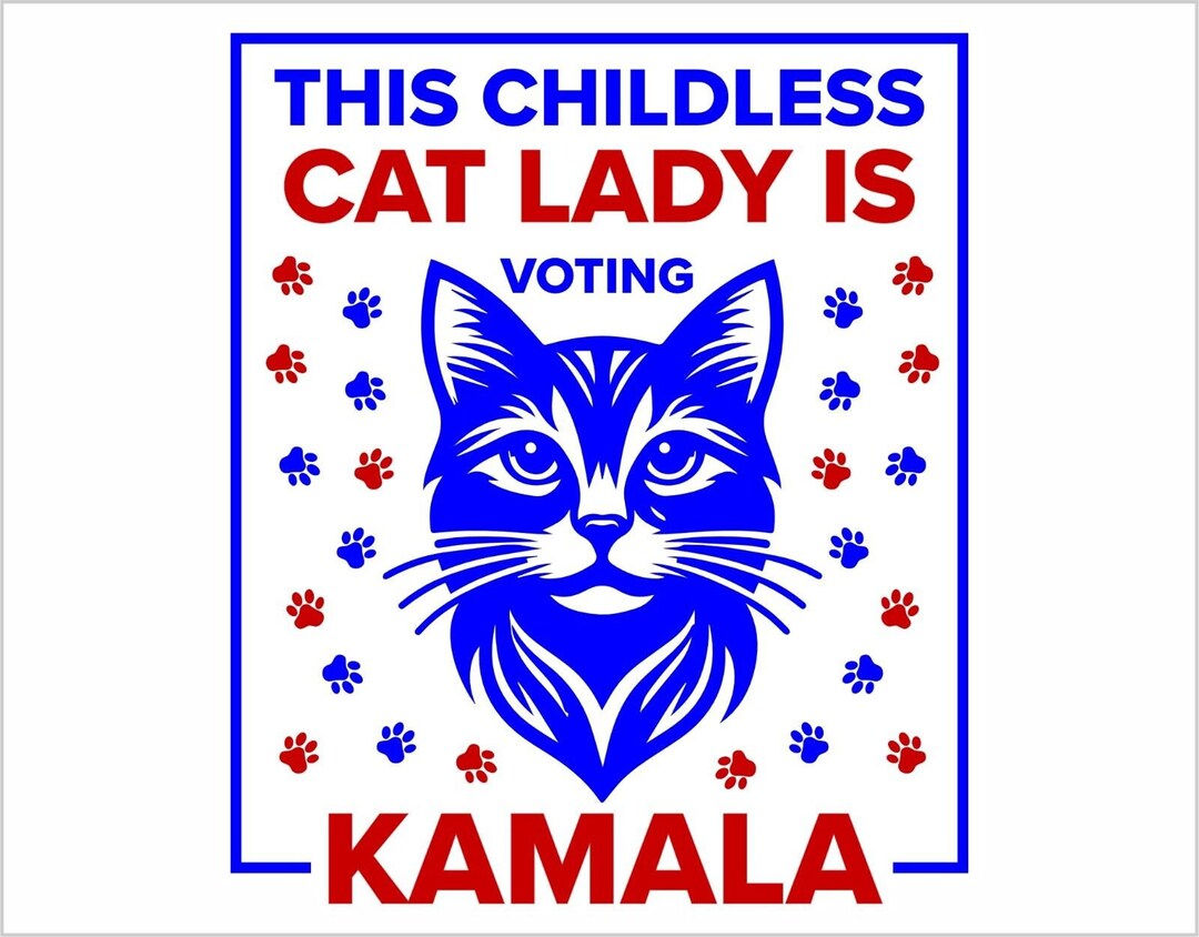 Cat Ladies for Kamala Bumper Sticker Window Sticker Various Sizes ...