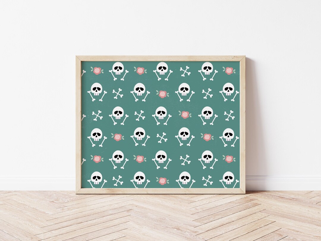 Skeleton Art Print, Cute Skeleton Bones, Home Decor, Wall Hanging ...