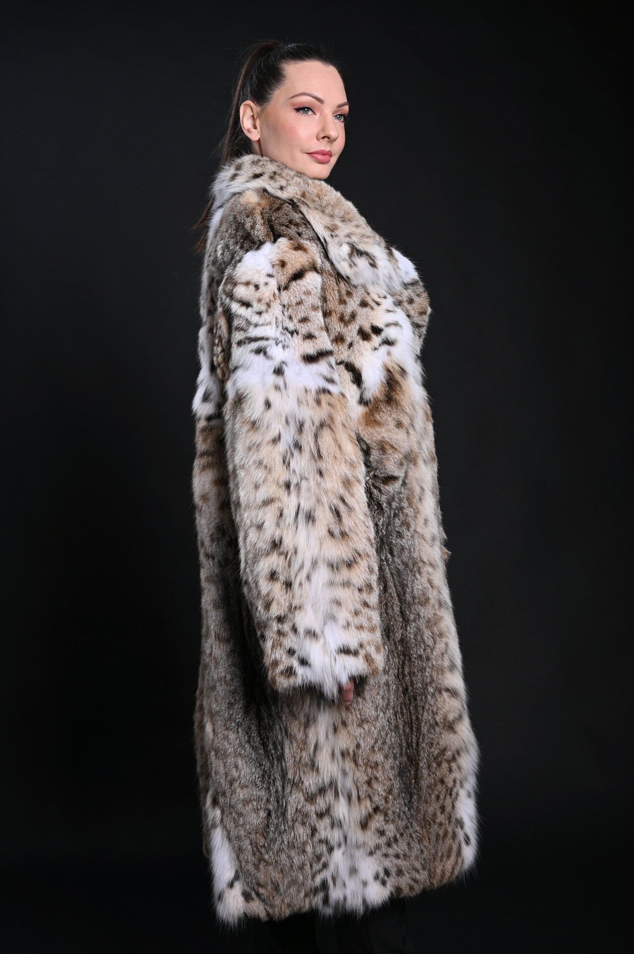 Long Coat Lynx Fur With Collar - Etsy