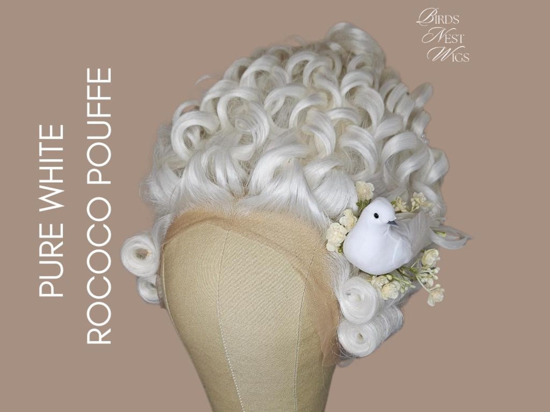White 18th Century Wig: With Birds and Pearls - Ready to Ship - Etsy