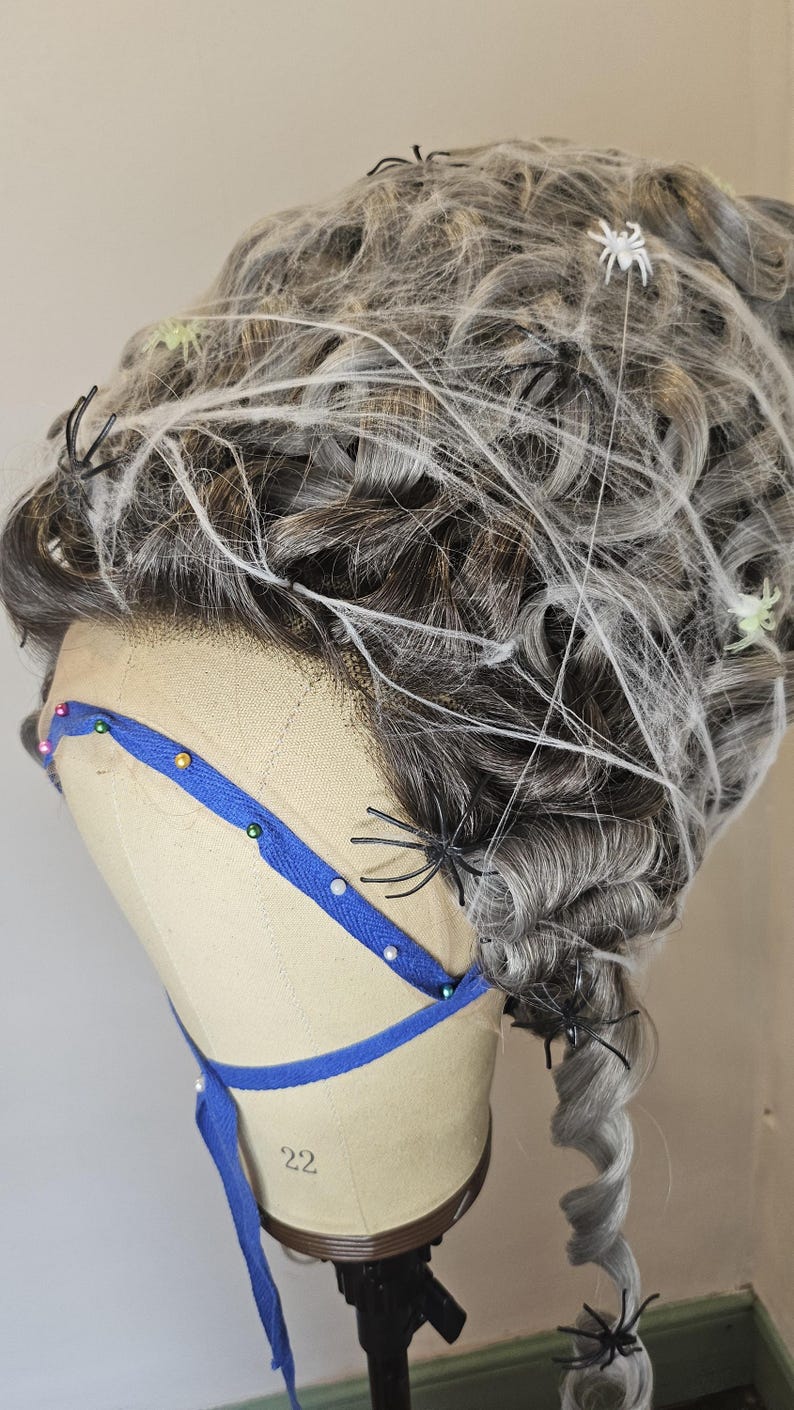 Halloween Rococo Wig: 18th Century Style With Cobweb Details - Ready to ...
