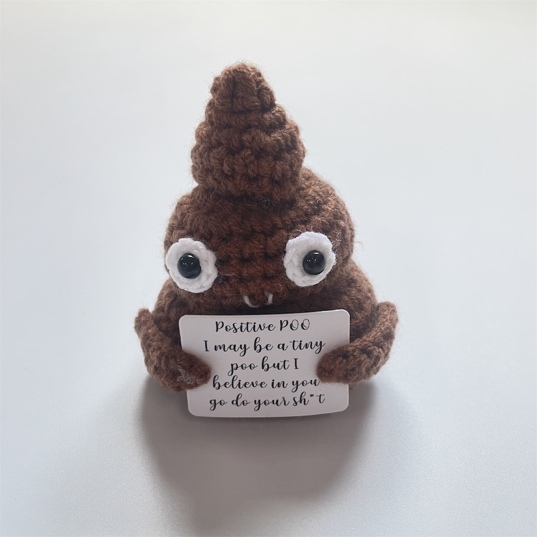 Cute Poo, Positive Poo, Emotional Support Poo, Encouraging Gift, Crochet Positive Poo, Gift for ...