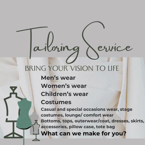 Custom Garment Maker, Bespoke, Custom Sewing Service, Personalized ...