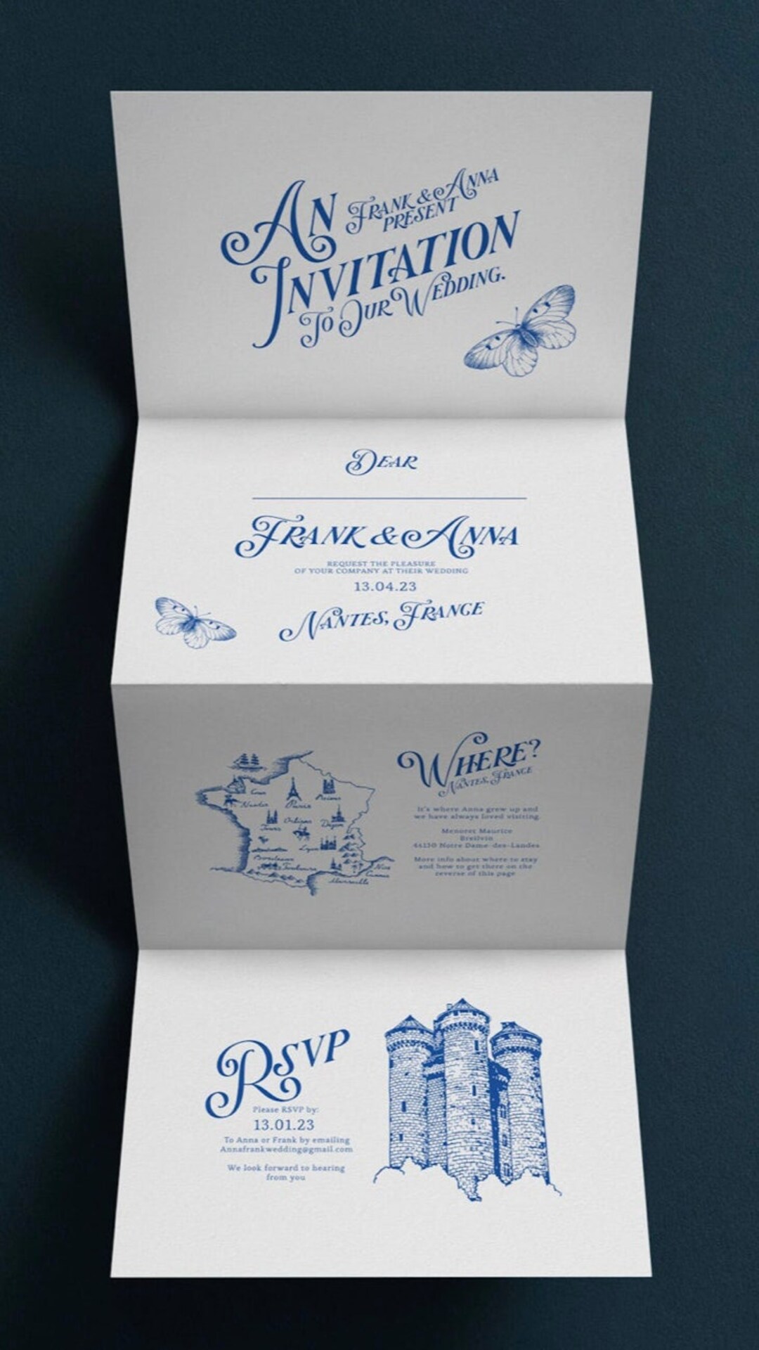 Concertina Wedding Invites Floral Design - Etsy