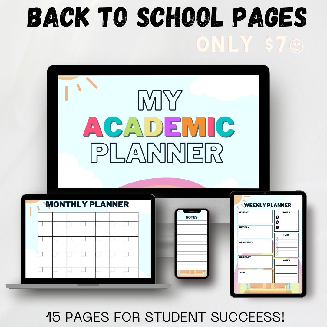 Back to School Student Planner and & Goal Pages - Etsy
