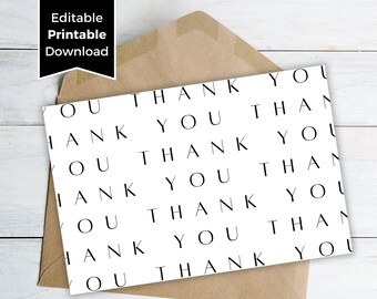 Editable Thank You Card, Thank You Card Template for Small Business, Package Insert Card, Rose ...