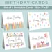 Birthday Card Set, Birthday Card Bundle, Set of 4 Printable Birthday ...