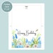 Printable Birthday Card With Spring Flowers, Happy Birthday Floral Card ...