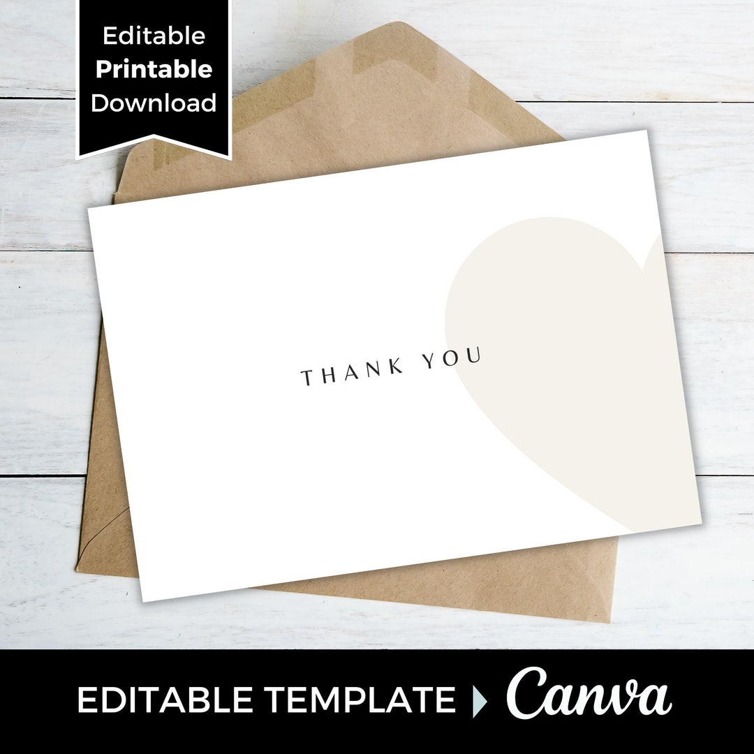 Small Business Thank You Card Template, Editable Business Thank You ...