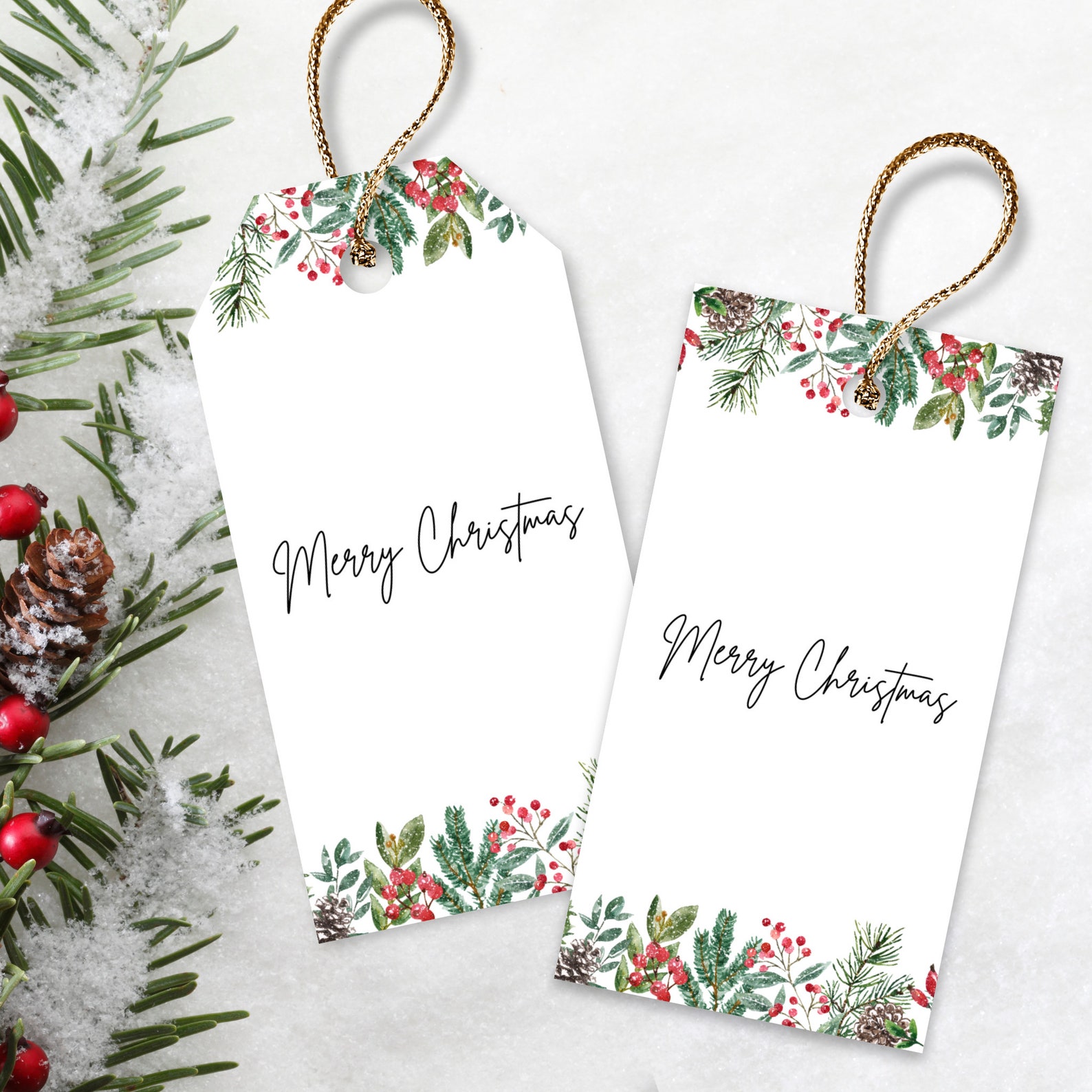 Printable Christmas Gift Tag Instant Download, Festive Christmas Favour ...