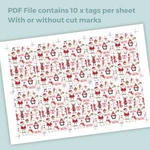 Printable Christmas Gift Tag Santa and Snowman, Christmas Illustration ...