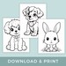 25 Colouring Pages for Kids Printable, Cute Pets Colouring Pages for ...