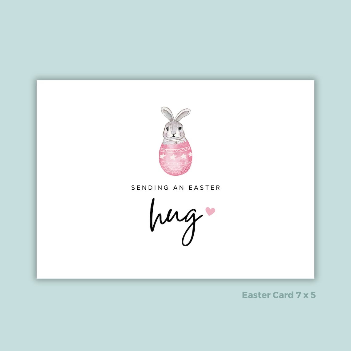 Easter Bunny Card Printable, DIY Easter Greeting Card, Holiday Card DIY ...