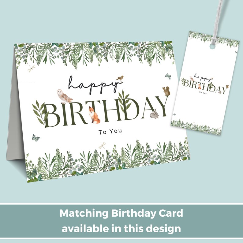 Printable Woodland Animals Birthday Gift Tag, Cute Animal Gift Tags ...