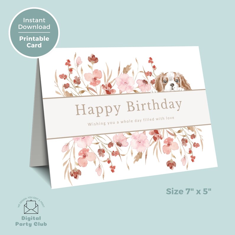 Birthday Card Bundle Printable Dog and Cat, Set of 4 Printable Pet ...