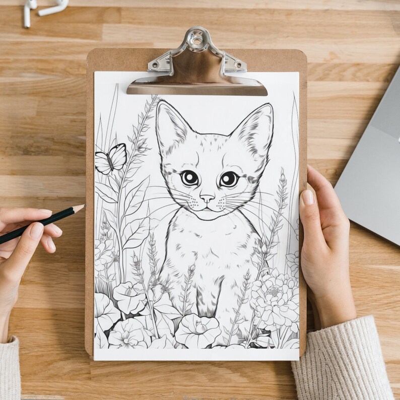 30 Colouring Pages for Kids Printable Cute Cats Colouring - Etsy