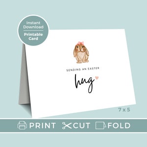 Easter Bunny Card Printable, Bunny Design, Easter Greetings, DIY Easter ...