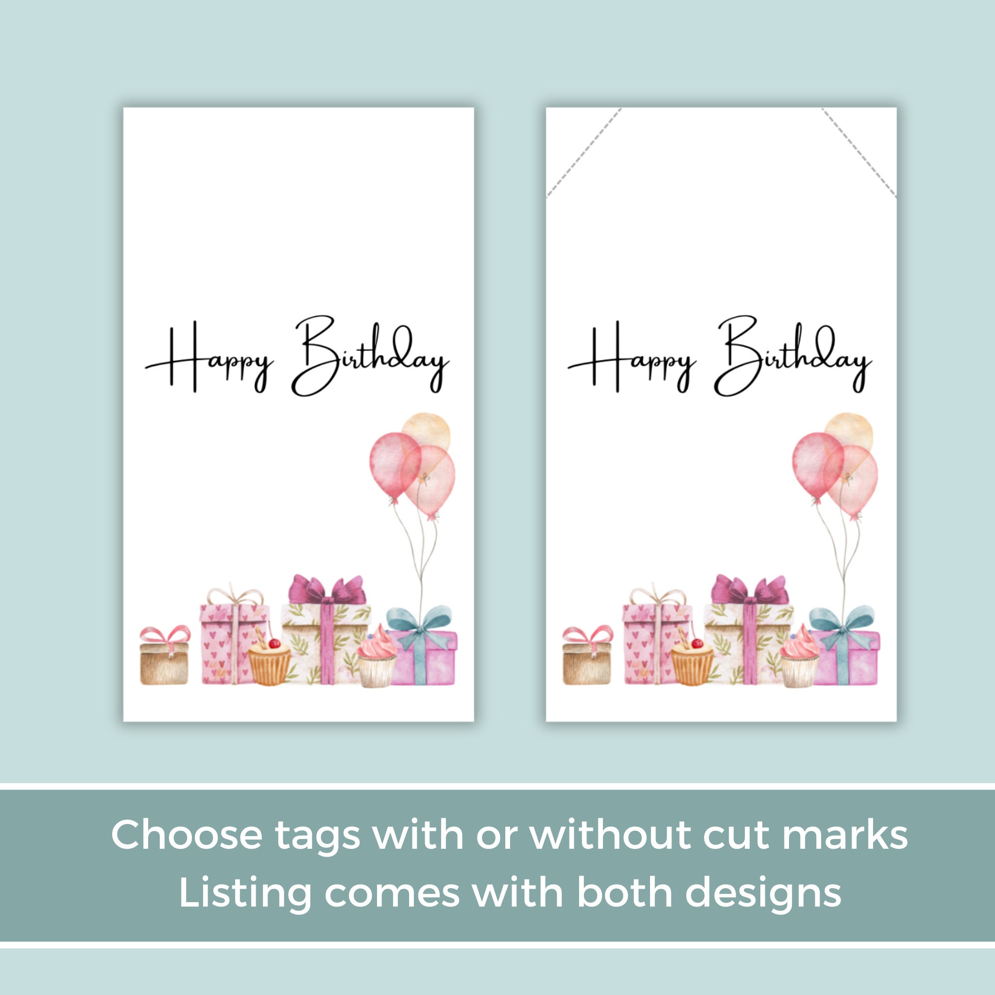 Printable Birthday Present Gift Tag, Favour Tag With Presents Print at ...