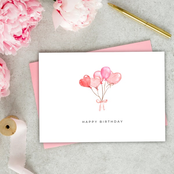 Balloon Card Happy Birthday - Etsy