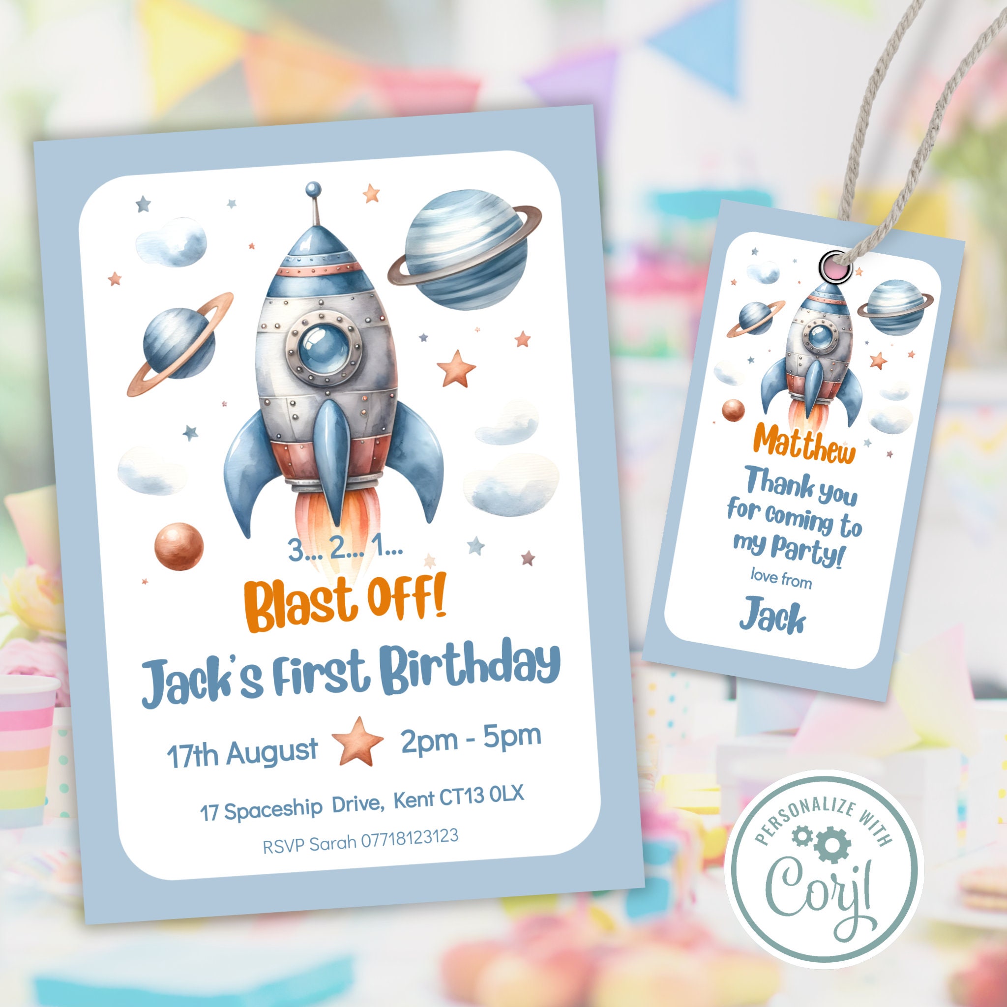 Editable Rocket Birthday Invitation, Space Rocket Invite, Boys Space ...