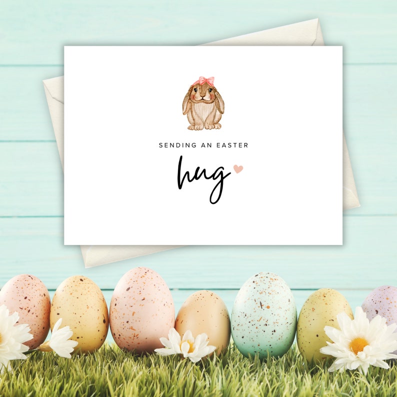 Easter Bunny Card Printable, Bunny Design, Easter Greetings, DIY Easter ...
