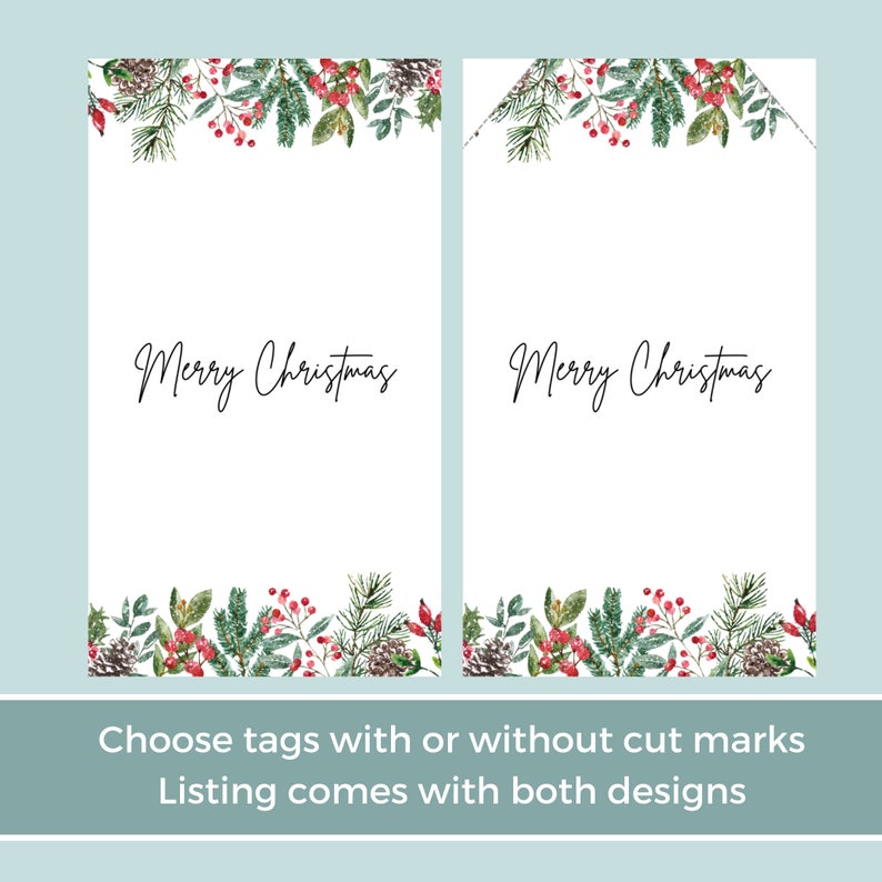 Printable Christmas Gift Tag Instant Download, Festive Christmas Favour ...