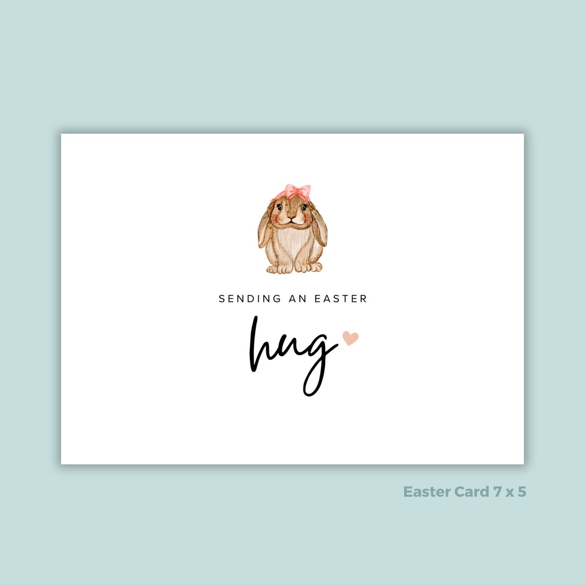 Easter Bunny Card Printable, Bunny Design, Easter Greetings, DIY Easter ...